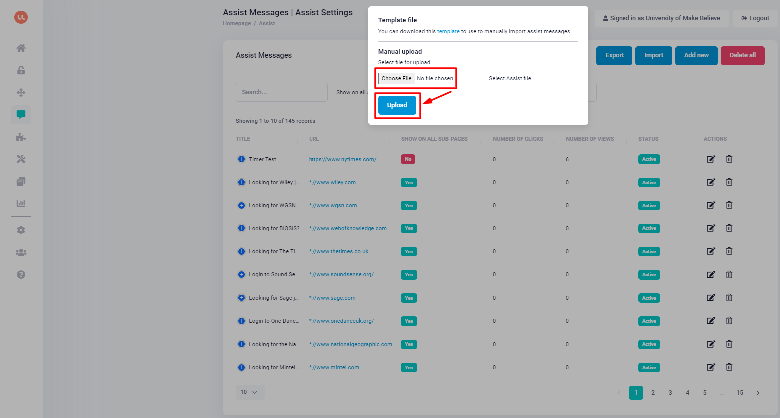 How to import Assist Messages to Lean Library Dashboard – Lean Library
