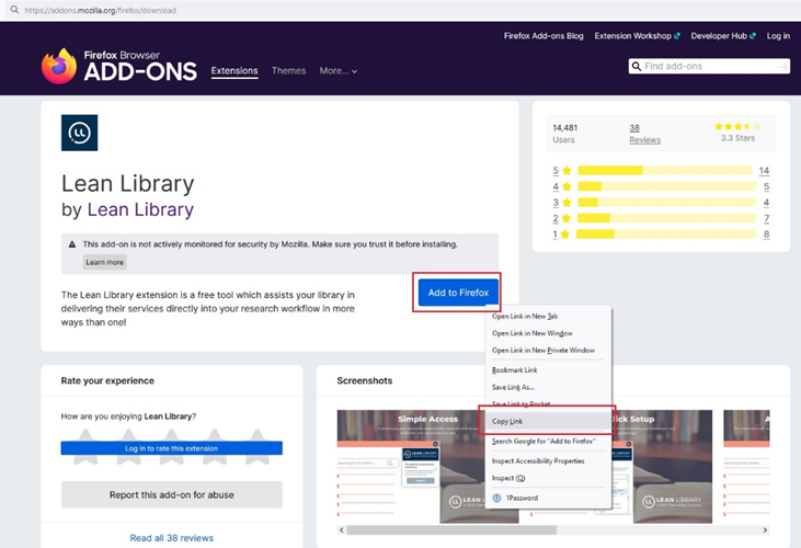 Group deployment of the Lean Library extension: Firefox – Lean Library